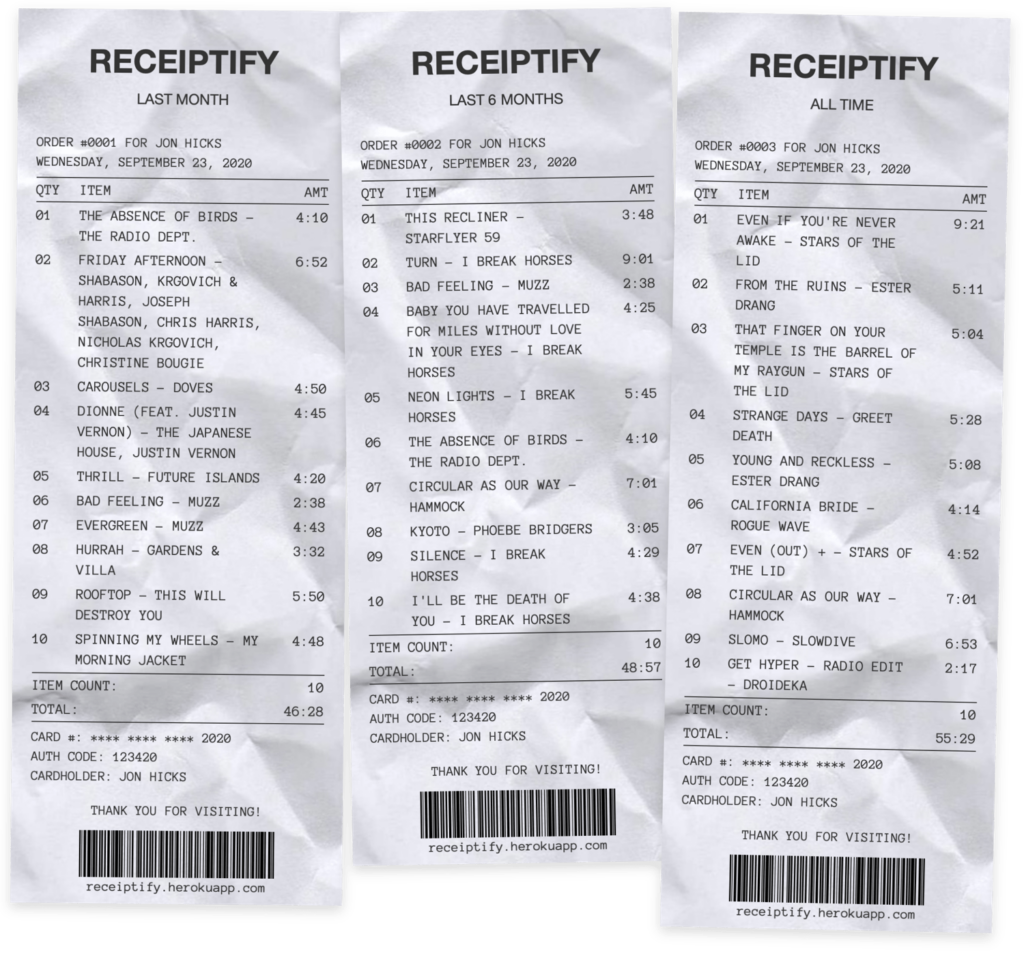 "Receiptify": La nueva sensación de Spotify que transforma tu música en ...